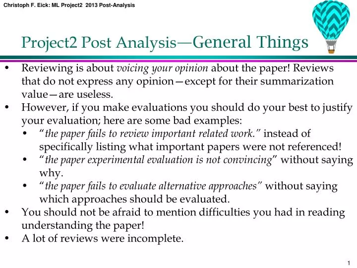 PPT - Project2 Post Analysis —General Things PowerPoint Presentation ...