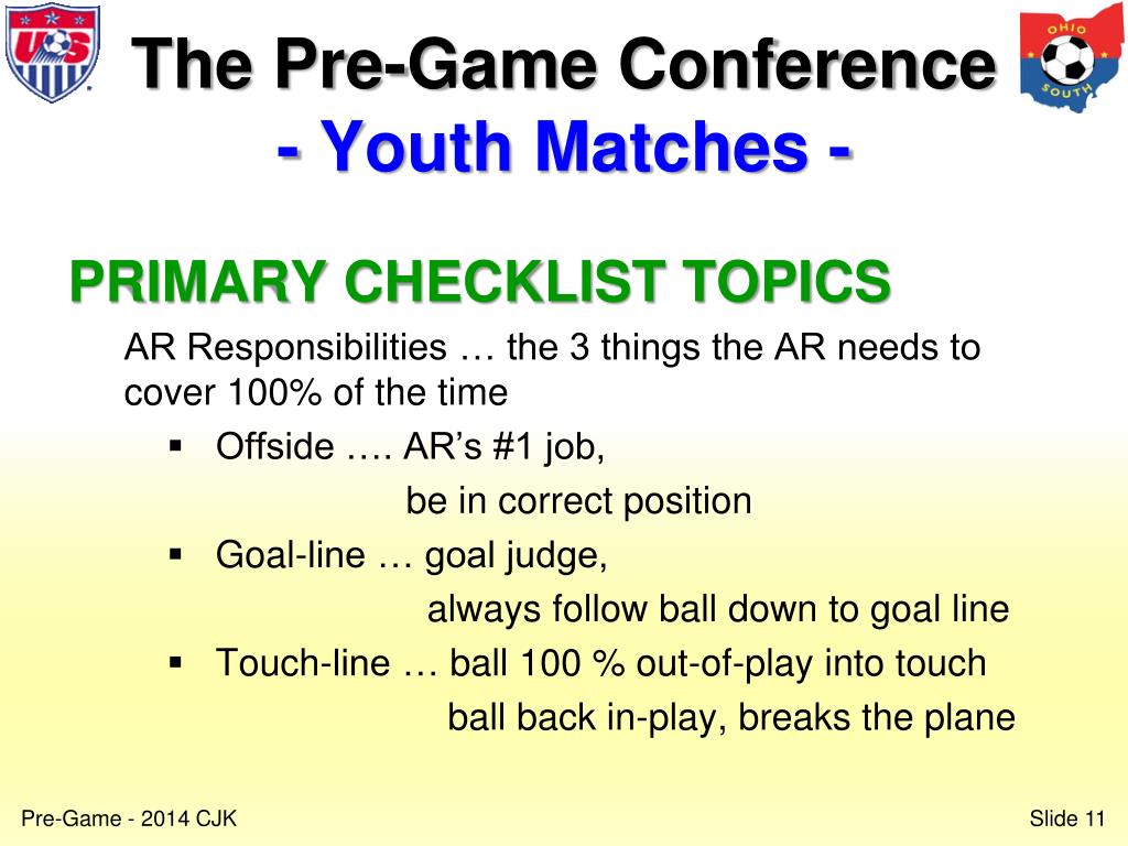 PPT - The Pre-Game Conference - Youth Matches - PowerPoint Presentation ...