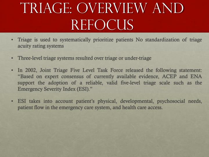 PPT - Emergency Severity Index, 4 th ed : Introduction to the five ...