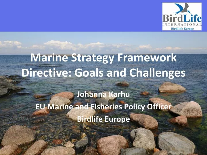 PPT - Marine Strategy Framework Directive: Goals and Challenges ...