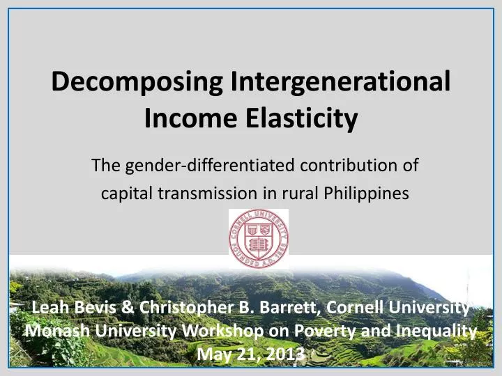 PPT - Decomposing Intergenerational Income Elasticity PowerPoint ...