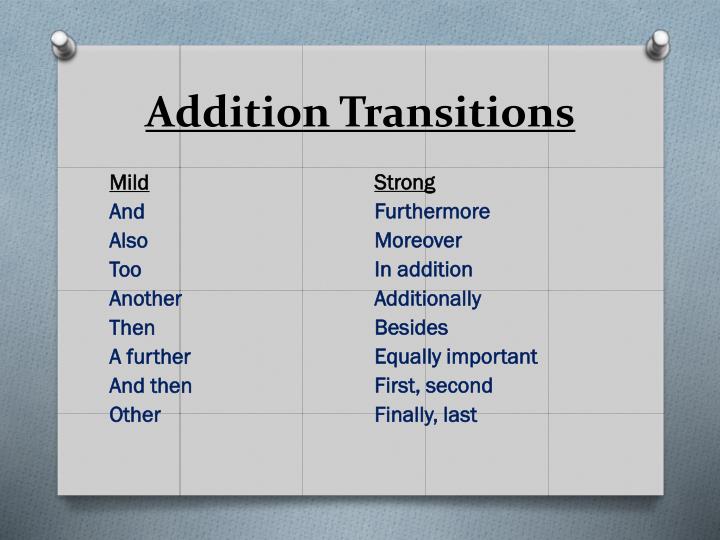 PPT - TRANSITIONAL WORDS AND PHRASES PowerPoint Presentation - ID:2484408