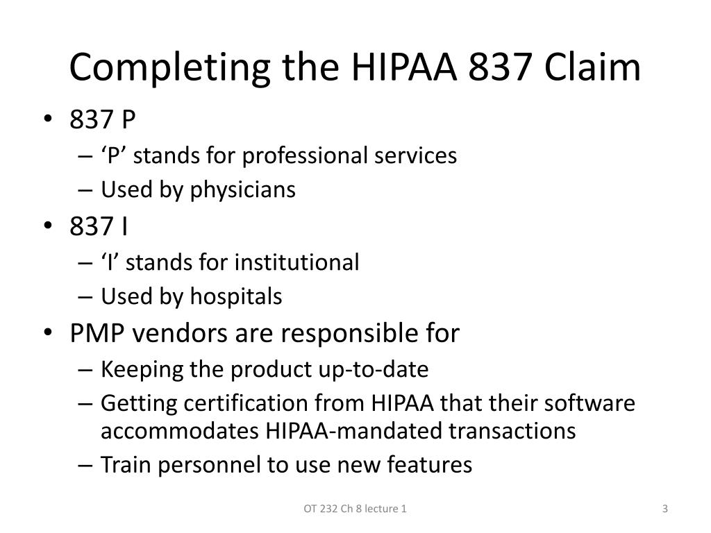 PPT - Health Care Claim Preparation & Transmission PowerPoint ...