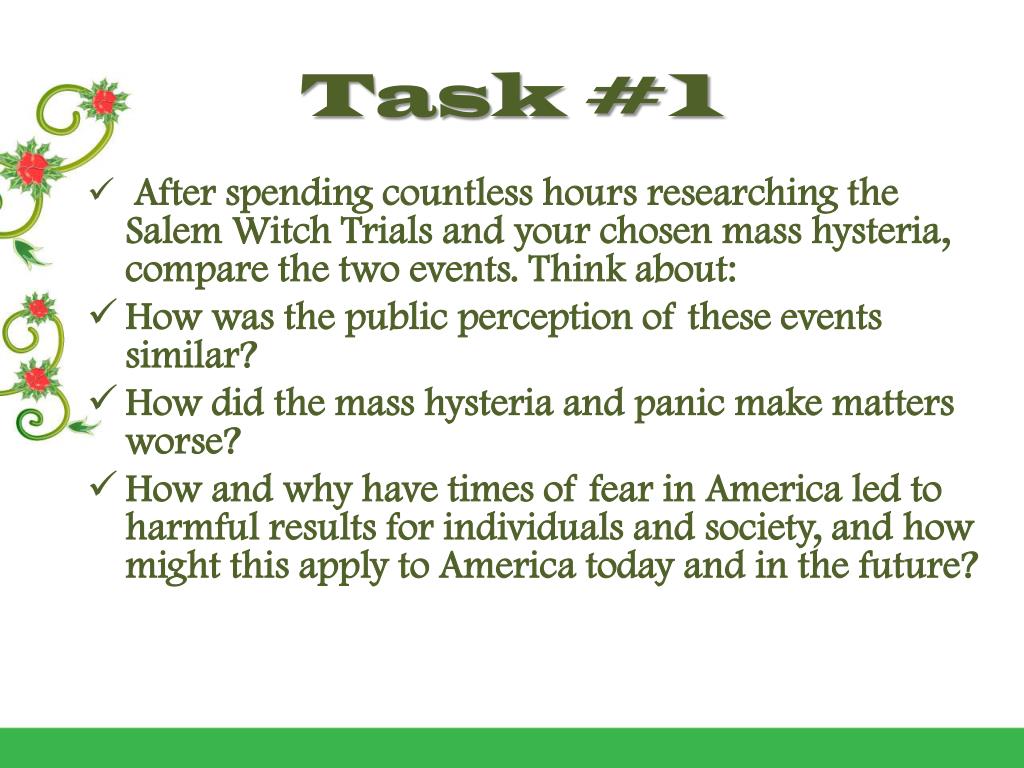 PPT - The Salem Witch Trials and Modern Day Mass Hysteria PowerPoint ...