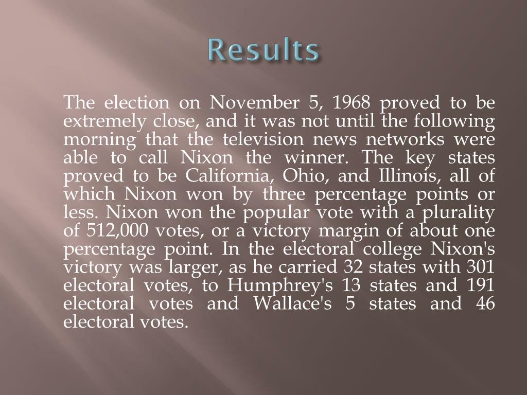 PPT - 1968 Presidential Election – Nixon comeback PowerPoint ...