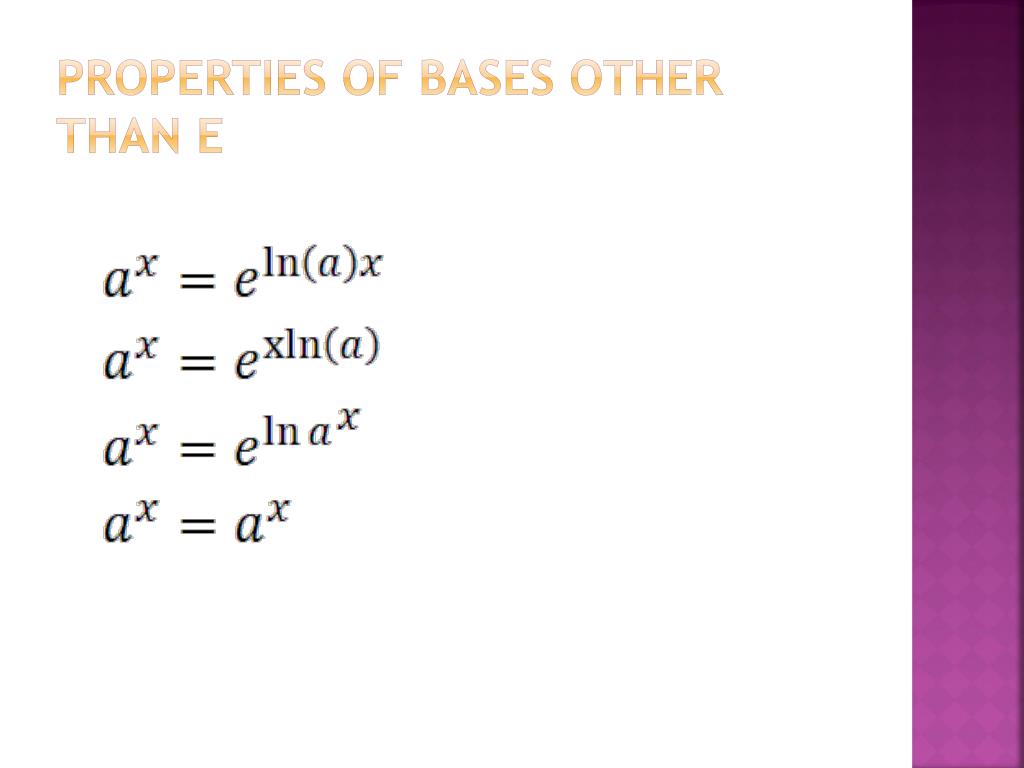 PPT - Transcendental Functions: Exponents with Bases other than e and ... PPT - Transcendental Functions: Exponents with Bases other than e and ...