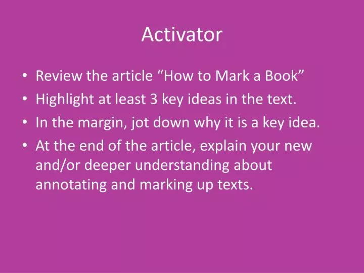 PPT - Activator PowerPoint Presentation, free download - ID:2485774