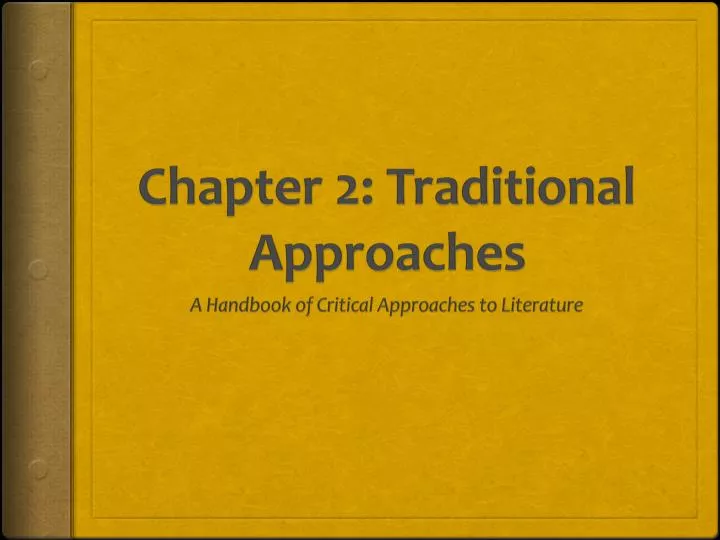 PPT - Chapter 2: Traditional Approaches PowerPoint Presentation, free ...
