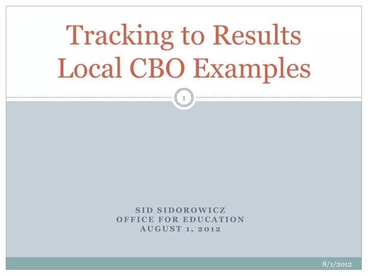 PPT - Tracking to Results Local CBO Examples PowerPoint Presentation ...