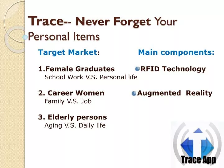 PPT - Trace - - Never Forget Your Personal Items PowerPoint ...