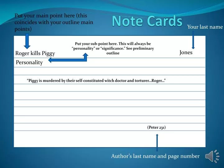 PPT - Note Cards PowerPoint Presentation, free download - ID:2487110