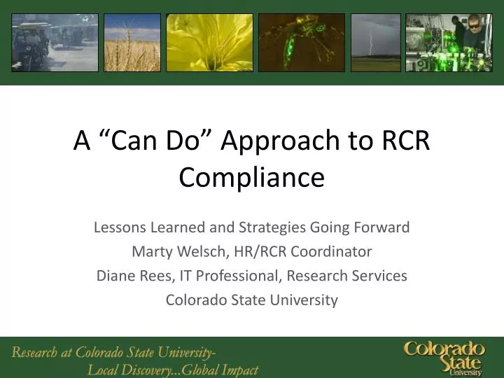 PPT - A “Can Do” Approach to RCR Compliance PowerPoint Presentation ...