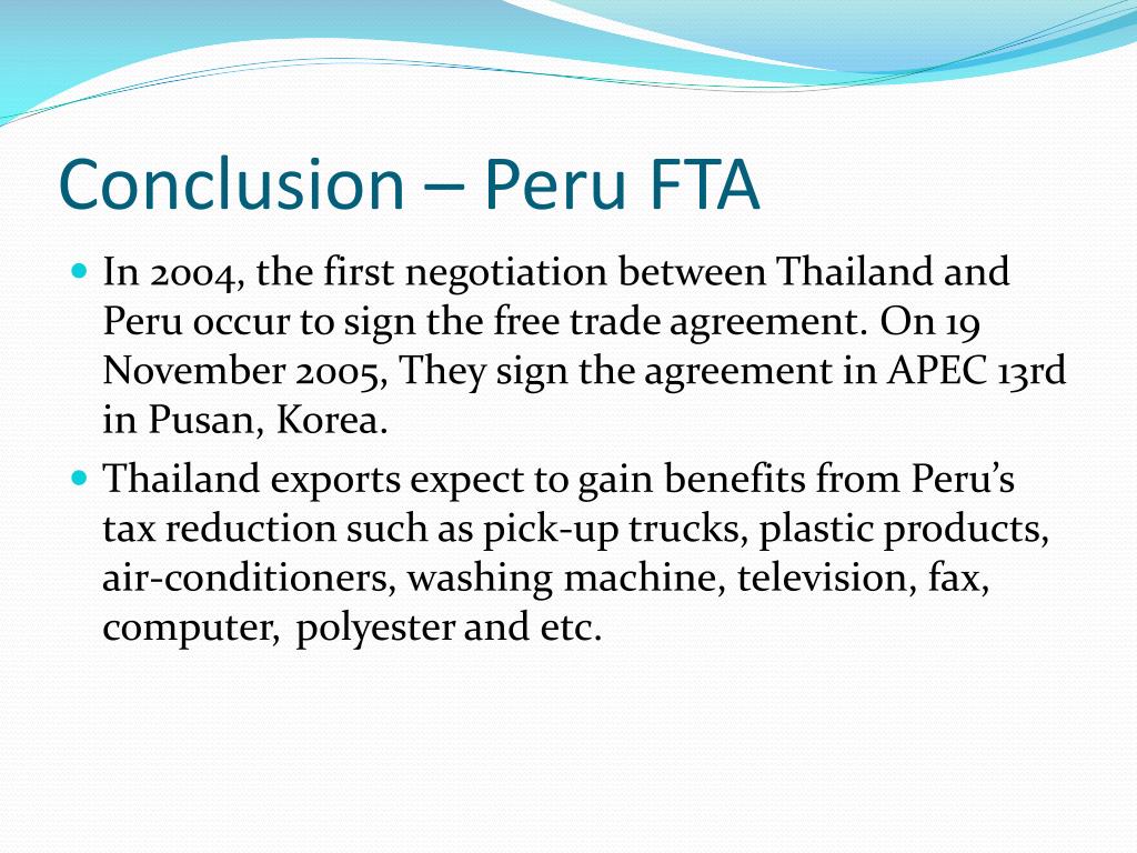 PPT - Protocol Between the Republic of Peru and the Kingdom of Thailand ...