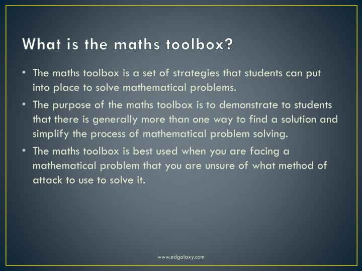 PPT - Introducing the Maths Toolbox PowerPoint Presentation - ID:2487986