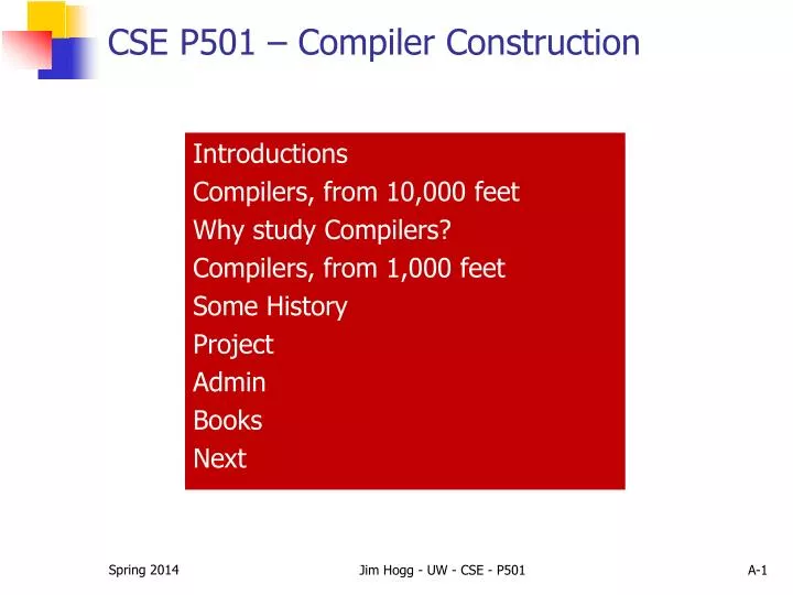PPT - CSE P501 – Compiler Construction PowerPoint Presentation, free download - ID:2488431