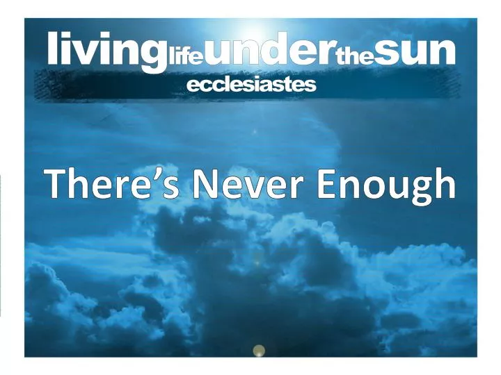 PPT - living life under the sun ecclesiastes PowerPoint Presentation ...