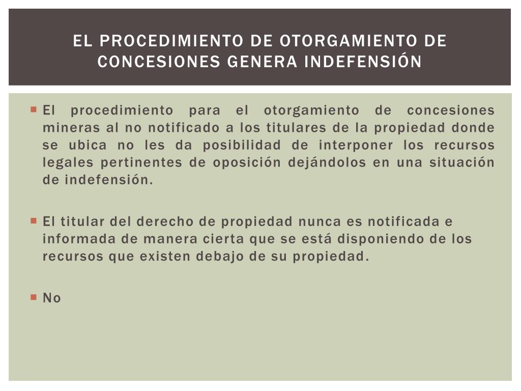 PPT - EFECTOS JURÍDICOS DE LAS CONCESIONES MINERAS PowerPoint ...