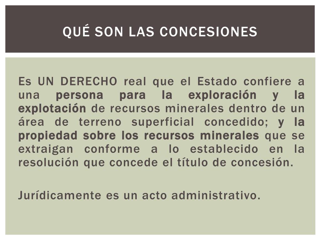 PPT - EFECTOS JURÍDICOS DE LAS CONCESIONES MINERAS PowerPoint ...