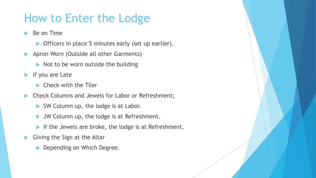 PPT - MASONIC ETIQUETTE Welcome Lodge 255 (Outline copied from ...
