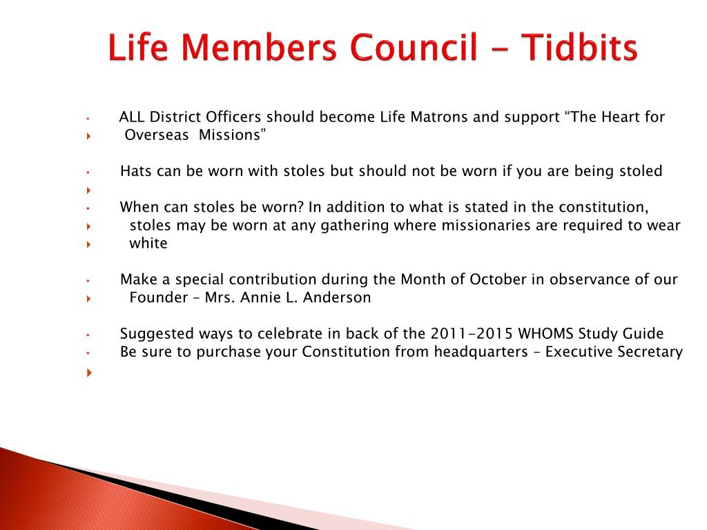 PPT - Life Members Council WHOMS ~ Leadership Training Institute ...