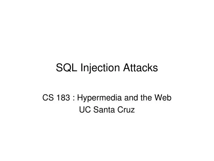 PPT - SQL Injection Attacks PowerPoint Presentation, free download - ID ...