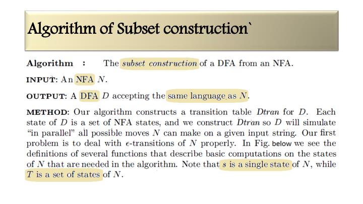 Ppt Conversion Of An Nfa To A Dfa Using Subset Construction Algorithm Powerpoint Presentation 0951