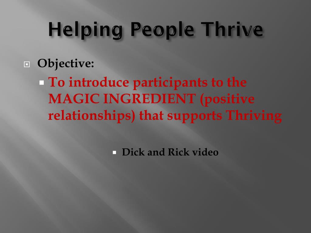 PPT - Ally learning experience #6 helping people thrive presented by ...