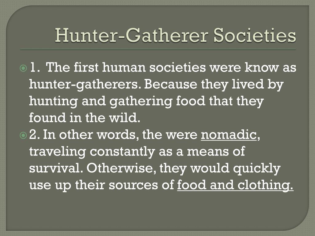 PPT - Human Society Evolution: From Hunter-Gatherers to Neolithic ...