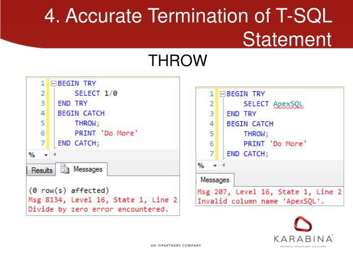 PPT - 5 Reasons You Should Handle SQL Server Exceptions Using THROW Instead of RAISERROR ...