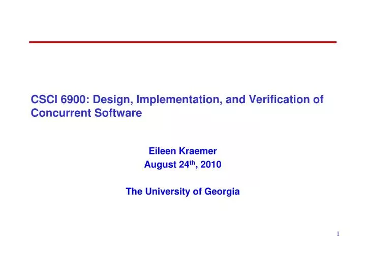 Ppt Csci 6900 Design Implementation And Verification Of Concurrent Software Powerpoint