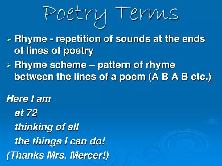 PPT - Poetry Terms PowerPoint Presentation, free download - ID:2492625