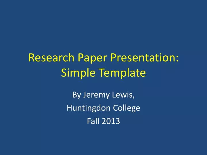 PPT Research Paper Presentation Simple Template PowerPoint