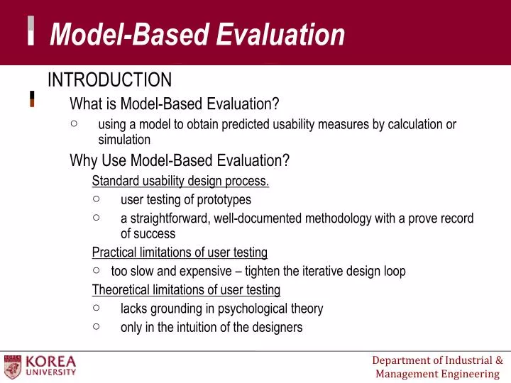 PPT - Model-Based Evaluation PowerPoint Presentation, free download ...