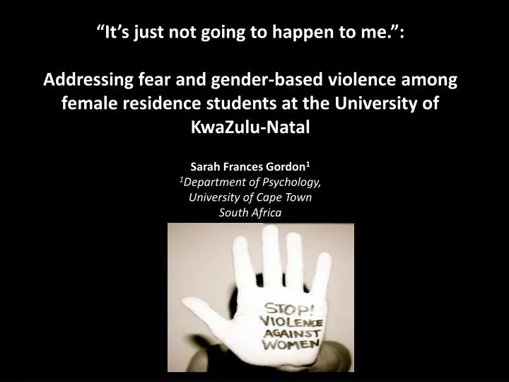 PPT - Prevalence of Gender-Based Violence PowerPoint Presentation, free ...