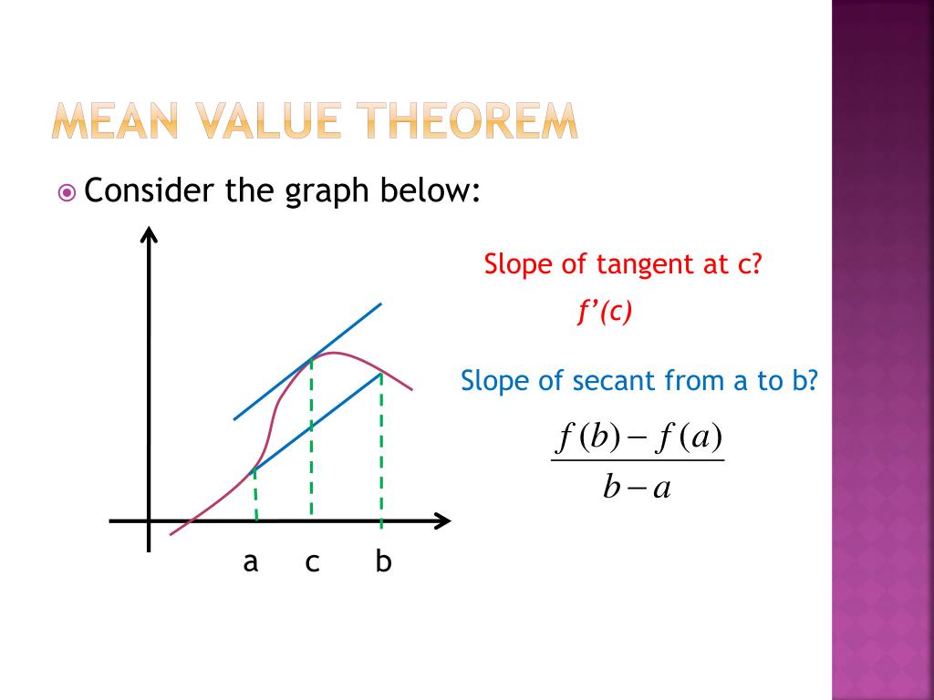 Ppt 4 2 Mean Value Theorem Powerpoint Presentation Free Download