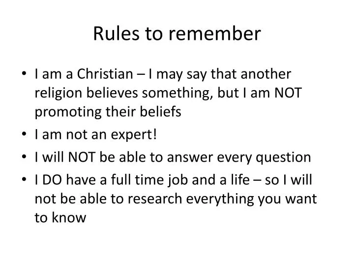 PPT - Rules to remember PowerPoint Presentation, free download - ID:2494542