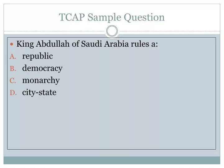 PPT - TCAP Sample Question PowerPoint Presentation, free download - ID ...