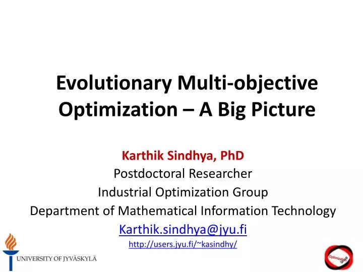 PPT - Evolutionary Multi-objective Optimization – A Big Picture ... PPT - Evolutionary Multi-objective Optimization – A Big Picture ...