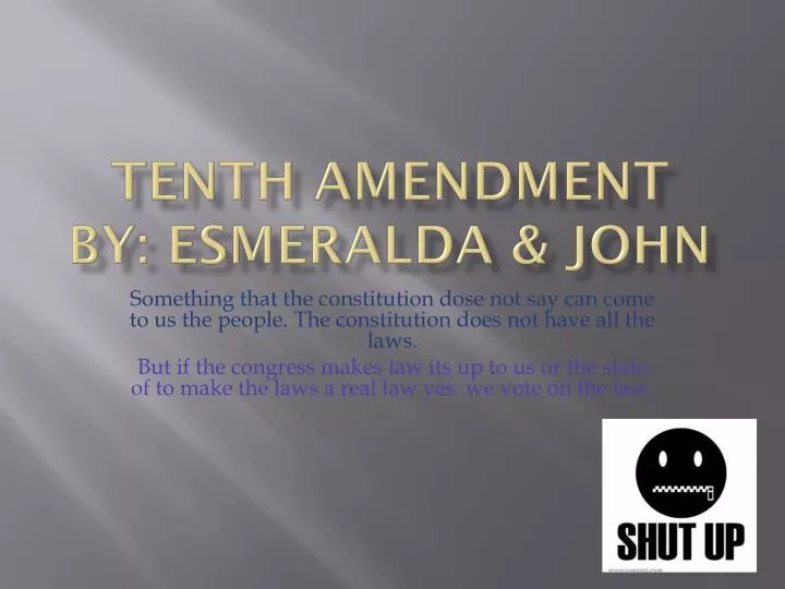 Tenth Amendment