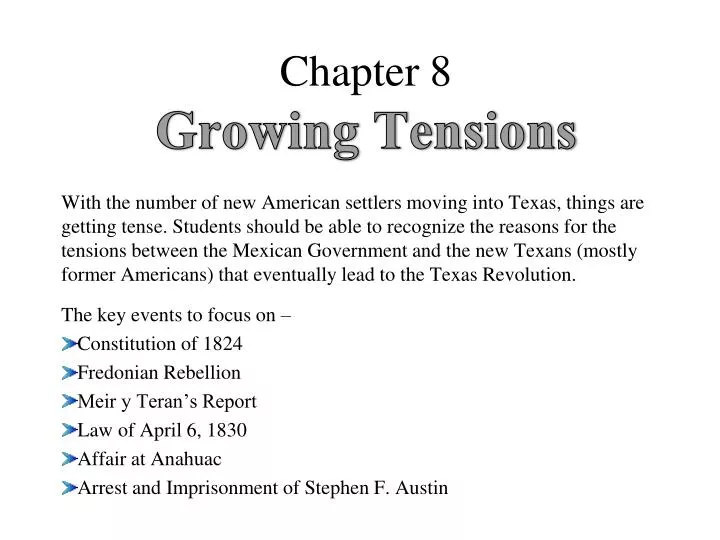 PPT - Chapter 8 Growing Tensions PowerPoint Presentation, free download ...