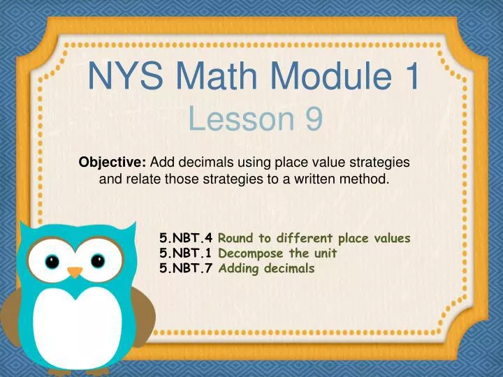 PPT - NYS Math Module 1 Lesson 9 PowerPoint Presentation, free download ...