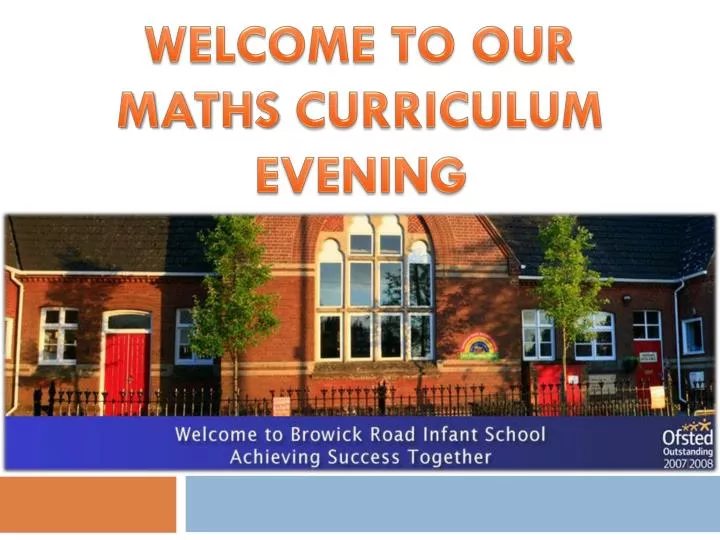 PPT - WELCOME TO OUR MATHS CURRICULUM EVENING PowerPoint Presentation ...