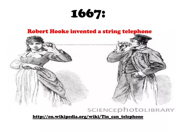 PPT - 1667: Robert Hooke invented a string telephone PowerPoint ...
