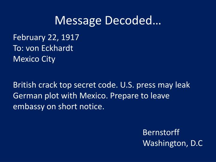 PPT - Zimmerman Telegram PowerPoint Presentation - ID:2497695