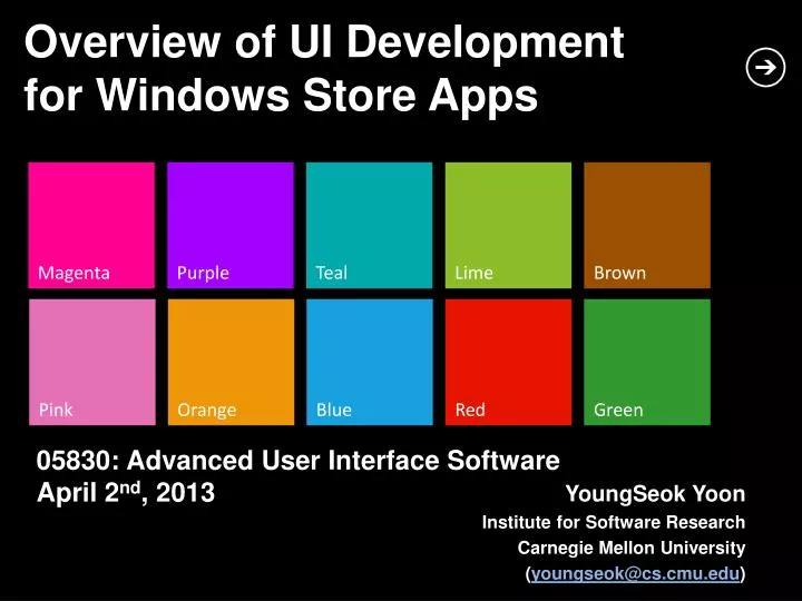 PPT - Overview of UI Development for Windows Store Apps PowerPoint ...
