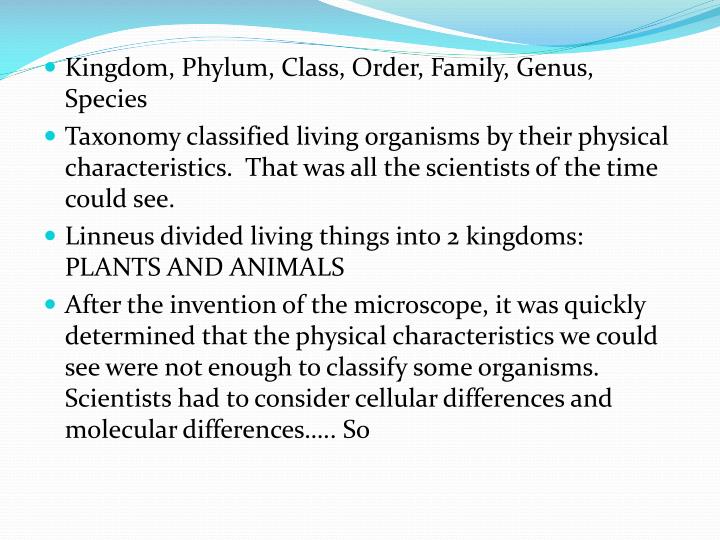 PPT - 11-1 Notes Physical and Cellular Taxonomy Beyond binomial ...