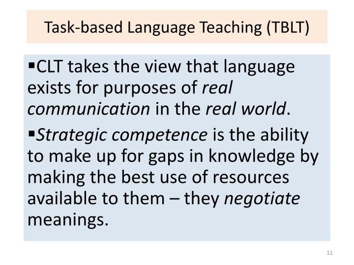 PPT - Task-based Language Teaching (TBLT) PowerPoint Presentation - ID ...