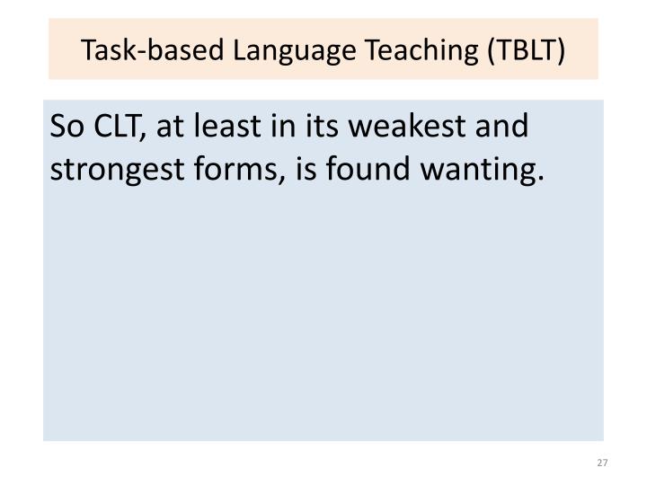 PPT - Task-based Language Teaching (TBLT) PowerPoint Presentation - ID ...