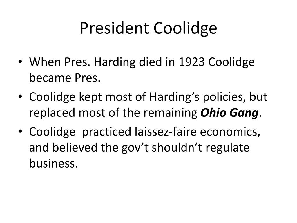 PPT - The Roaring 20s : Presidential Politics PowerPoint Presentation ...