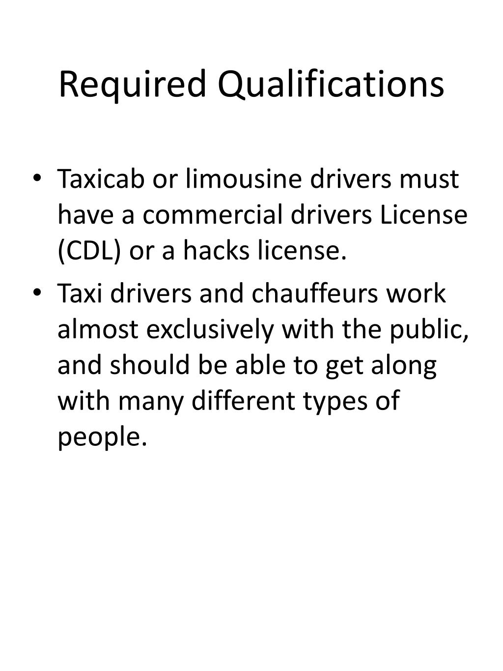 PPT - Falling in Love with a Career Taxi and Limo Drivers PowerPoint ...